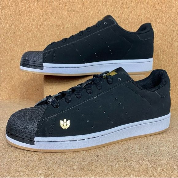 adidas | Shoes | Adidas Superstar Pure Mens Black White Gold Metallic ...